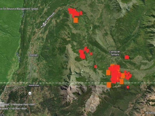Fuego en El Bolsón: seguí el mapa de la NASA en tiempo real con los ...