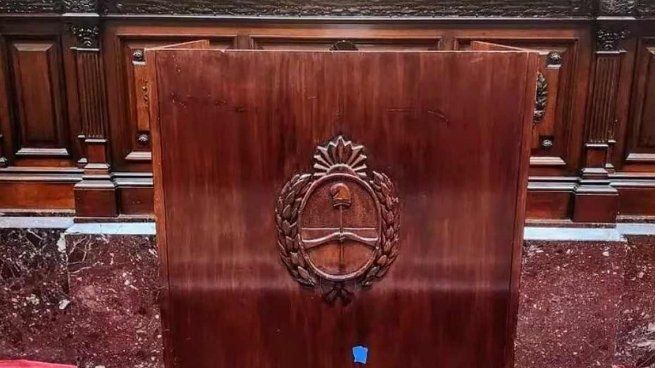 Apertura de sesiones en el Congreso: así es el atril que usará Javier Milei