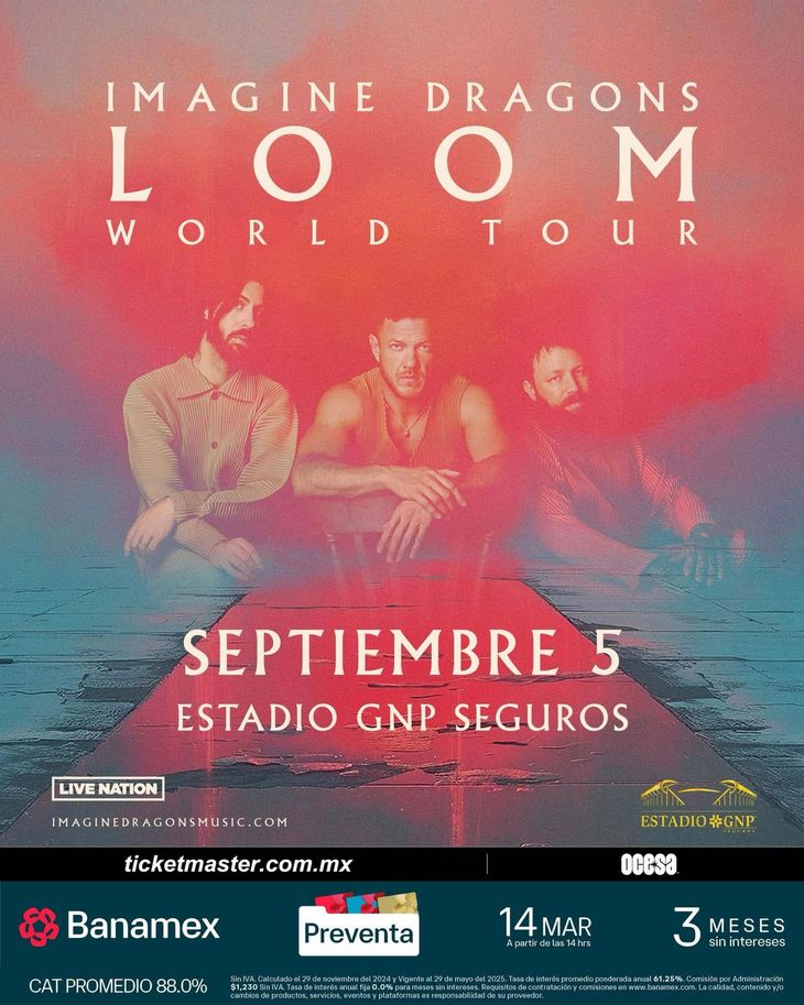 IMAGINE DRAGONS en México 2025: fechas, venta de boletos y precios confirmados