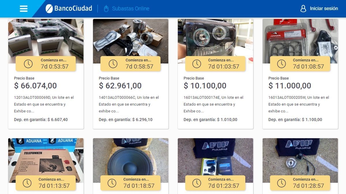 Nuevas subastas de artículos electrónicos, para pescar y repuestos de ...