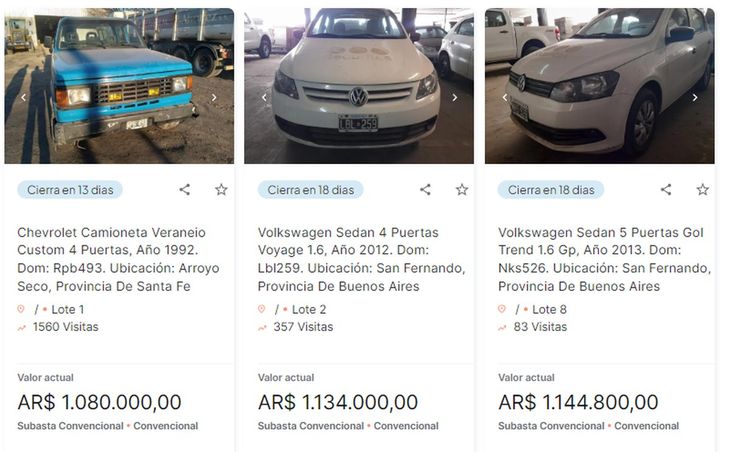 Imperdible subasta de autos y camionetas: cuándo y dónde aprovechar ...