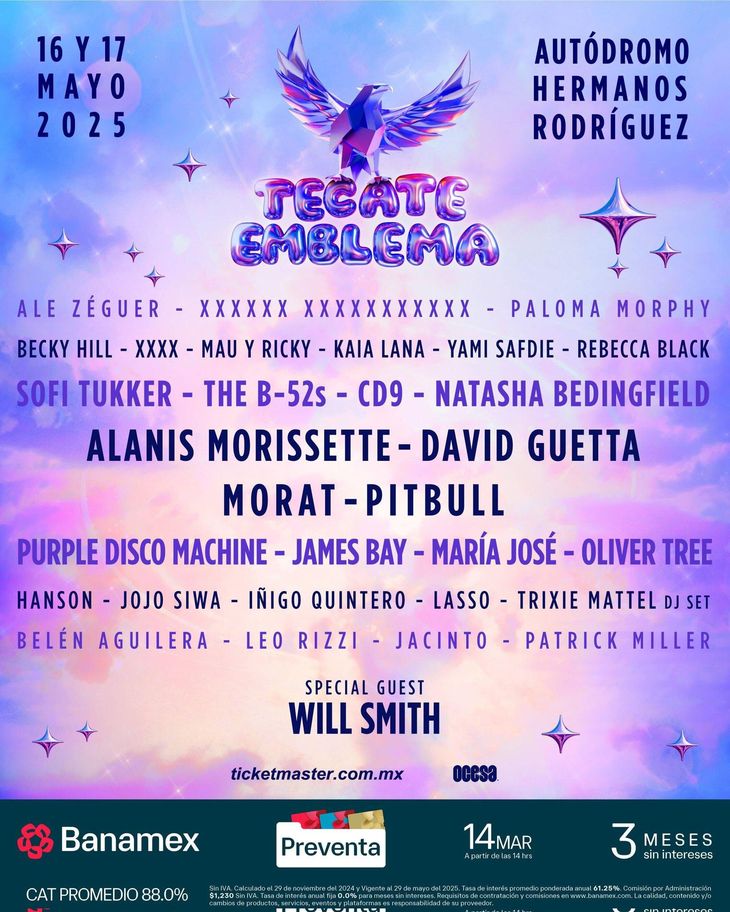 Tecate Emblema 2025: cartel confirmado, fecha de venta de boletos y precios