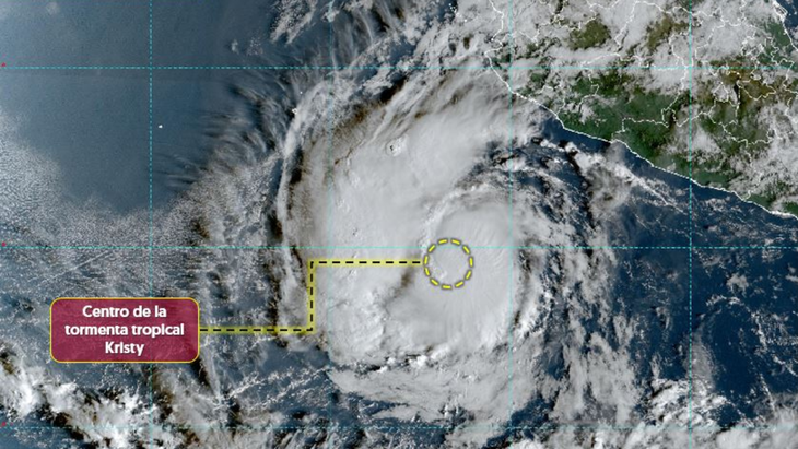 Esta son las posibilidades de que la TORMENTA tropical KRISTY se convierta en HURACÁN