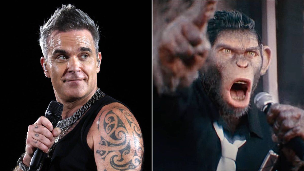Robbie Williams reveló la razón por la cual usaron un mono hecho por ...