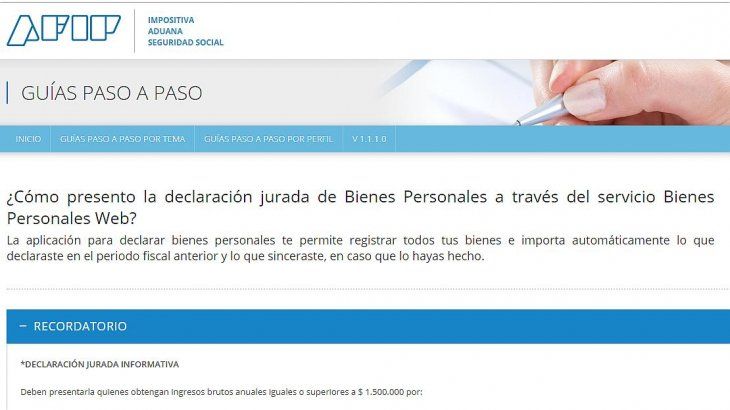 Cómo presentar la declaración jurada del impuesto a los Bienes Personales