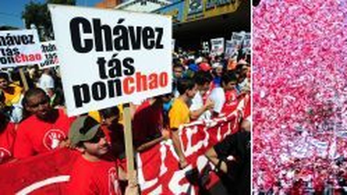 Opositores y partidarios de Chávez se manifestaron en Caracas