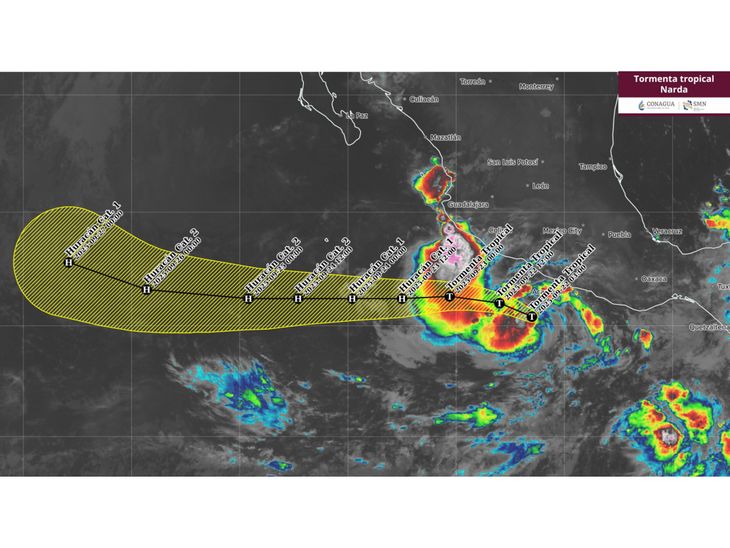 La TORMENTA TROPICAL NARDA potencia la TORMENTA NEGRA en México: estos son los 4 ESTADOS afectados