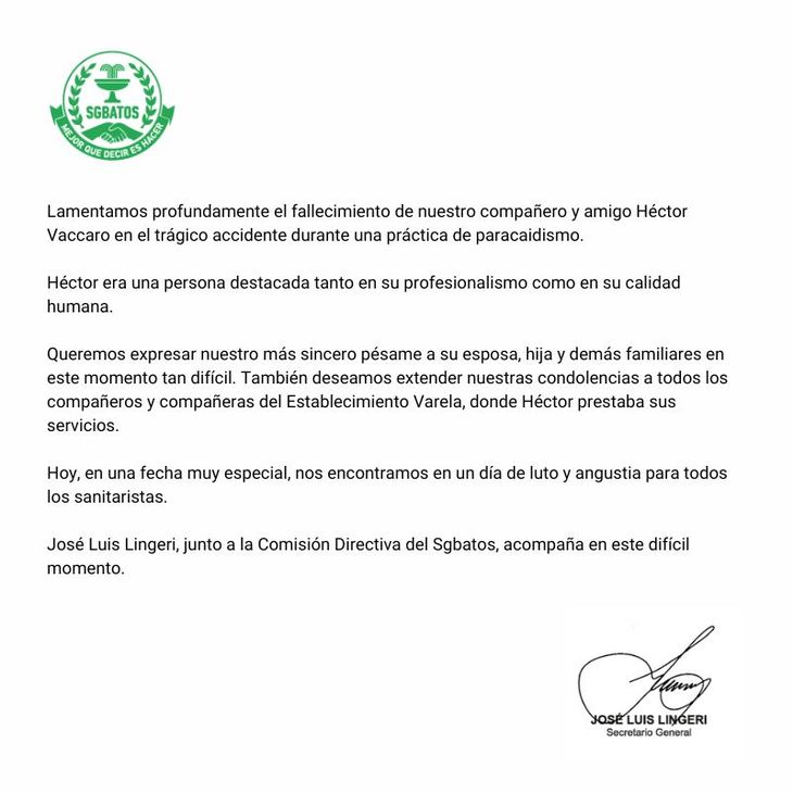 Tragedia Murió Un Directivo De Aysa Tras Tirarse En Un Paracaídas En
