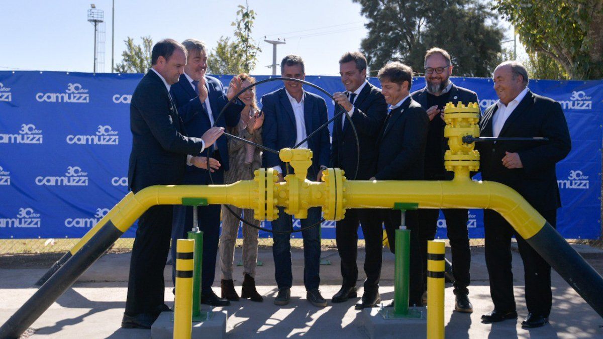 Massa inauguró un gasoducto junto a Kicillof y reiteró su pedido de no ...
