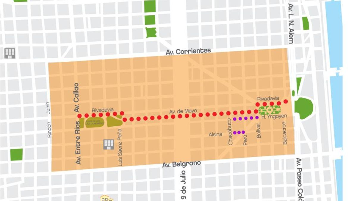 Mapa de cortes en la Ciudad por la Asamblea Legislativa