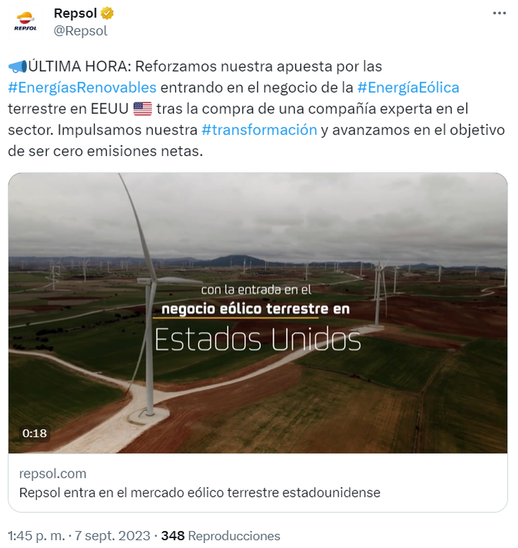 Repsol compró una compañía de energías renovables en EEUU por u$s768 ...