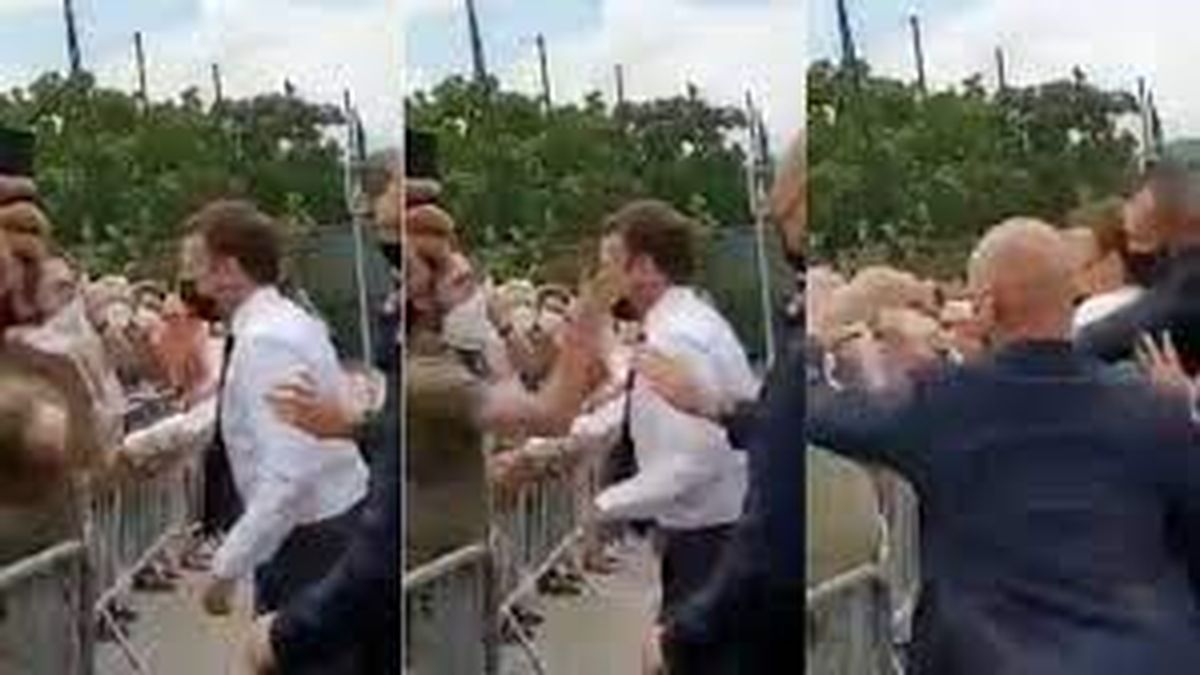 Macron recibe un cachetazo durante un acto: dos detenidos