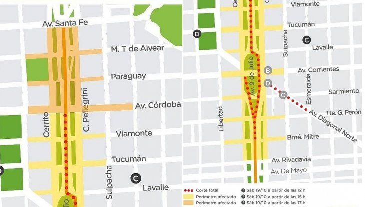 Los Cortes De Tránsito Por La Marcha Del Millón En El Obelisco