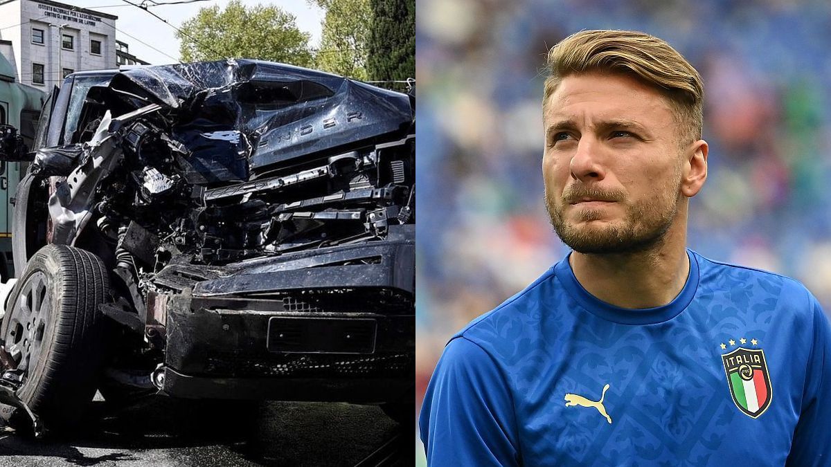 Chocó el goleador de la selección italiana y sufrió una fractura