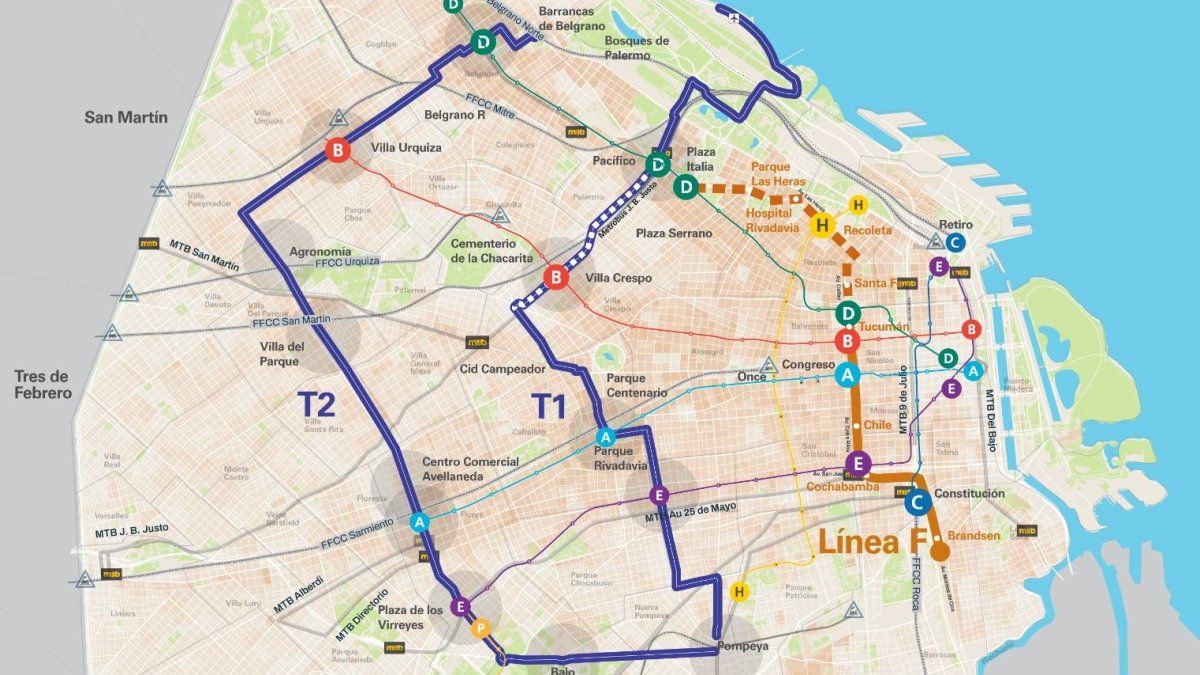 Subte: cómo será el recorrido de la Línea F
