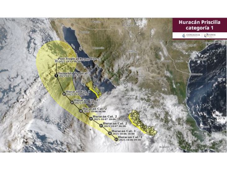 Huracán Priscilla en México EN VIVO: trayectoria en directo y novedades ...