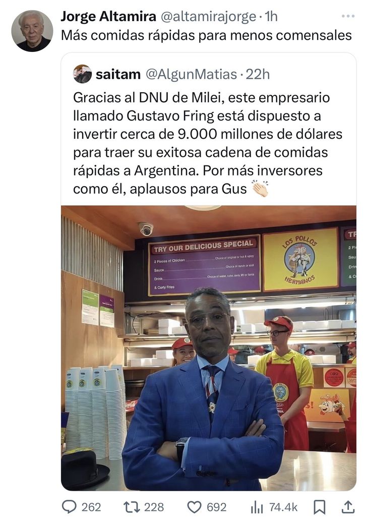 Jorge Altamira se indignó por un chiste de Breaking Bad y el vocero ...