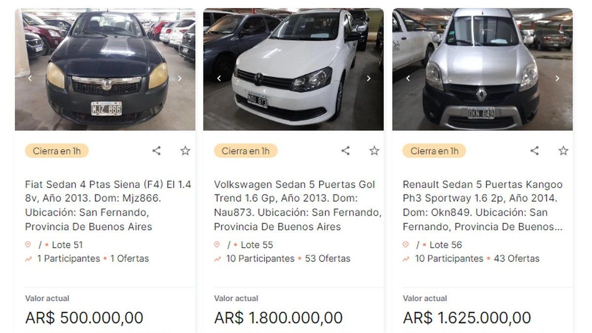 Subasta de autos desde $450 mil: cuándo y cómo participar de esta ...