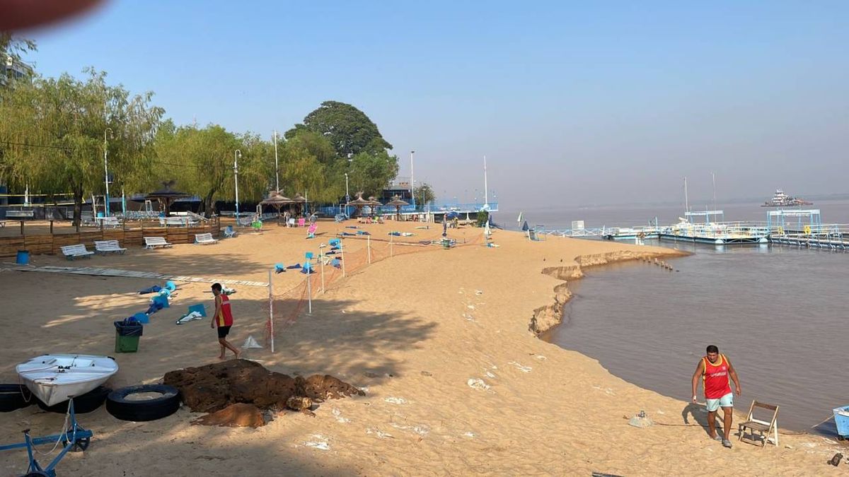 Corrientes: se hundió parte de la playa del Club Regatas