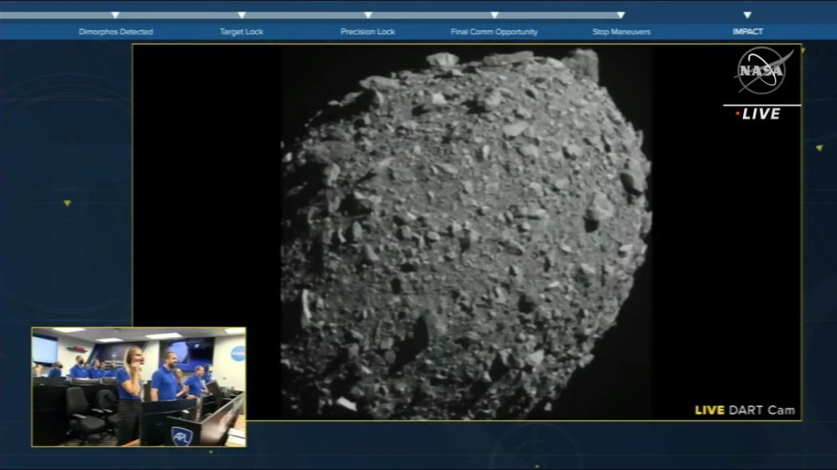 El momento del exitoso impacto de la nave de la NASA contra un asteroide