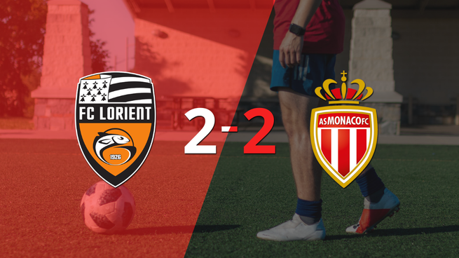 Lorient y Mónaco sellaron un empate a dos