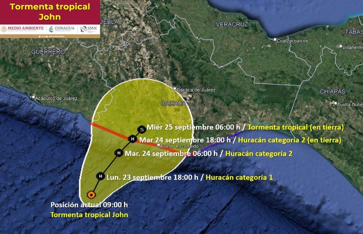 Huracán John en México: trayectoria EN VIVO minuto a minuto