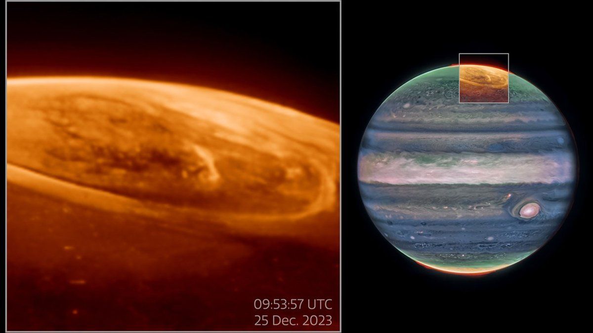 NASA: el telescopio James Webb reveló nuevas imágenes de auroras en Júpiter