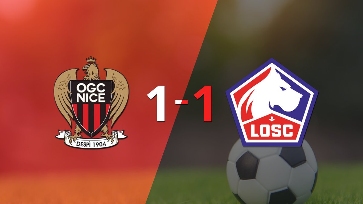 Lille logró sacar el empate a 1 gol en casa de Nice