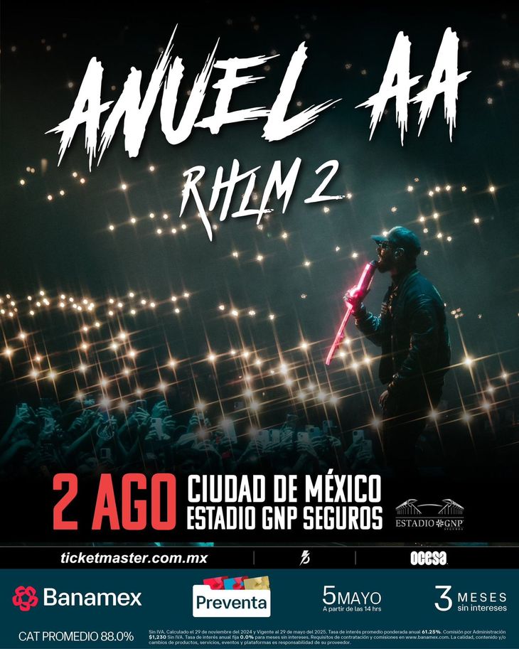 Anuel AA en México 2025: fechas, venta de boletos y precios confirmados
